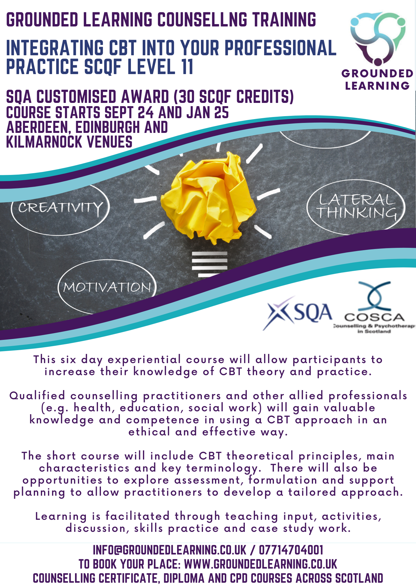 Integrating CBT into your Professional Practice SCQF 11 - Counselling Training Grounded Learning ...